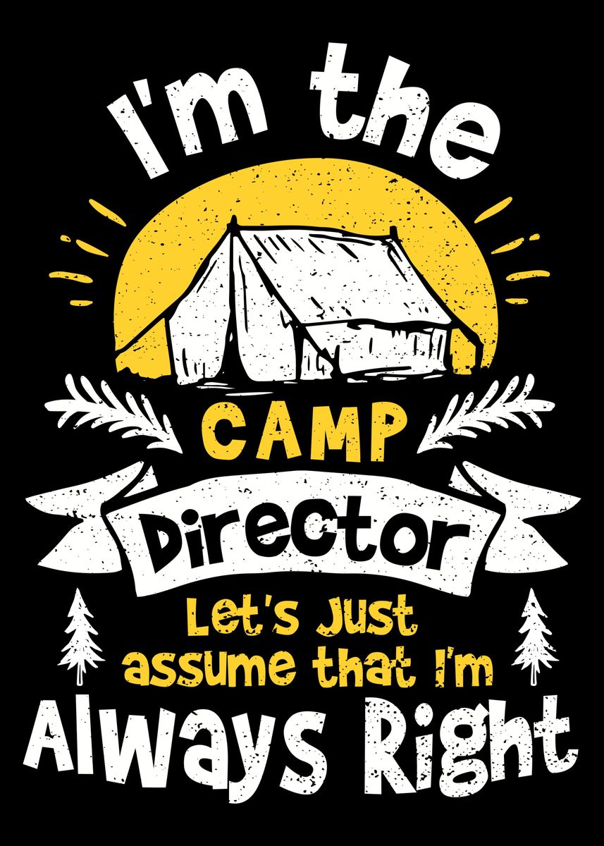 'Im The Camp Director' Poster, picture, metal print, paint by ...