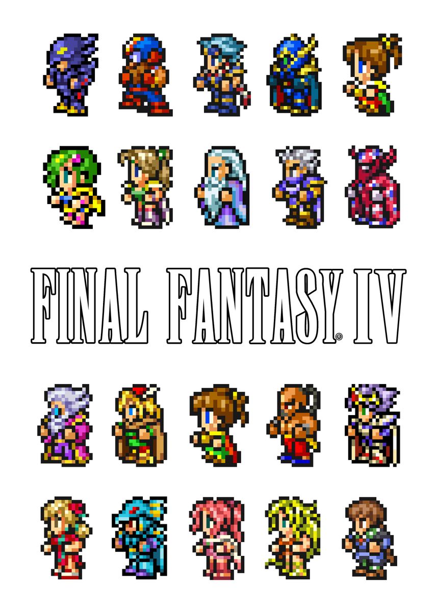 'Final Fantasy IV Pixel Art' Poster by Ze Wiss | Displate