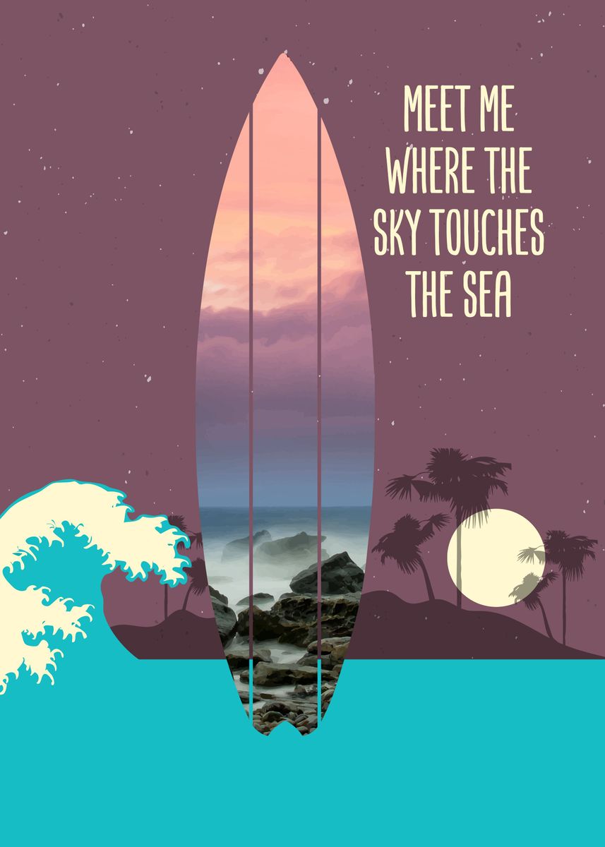 'Surfing Cool Wall Decor' Poster, picture, metal print, paint by ...
