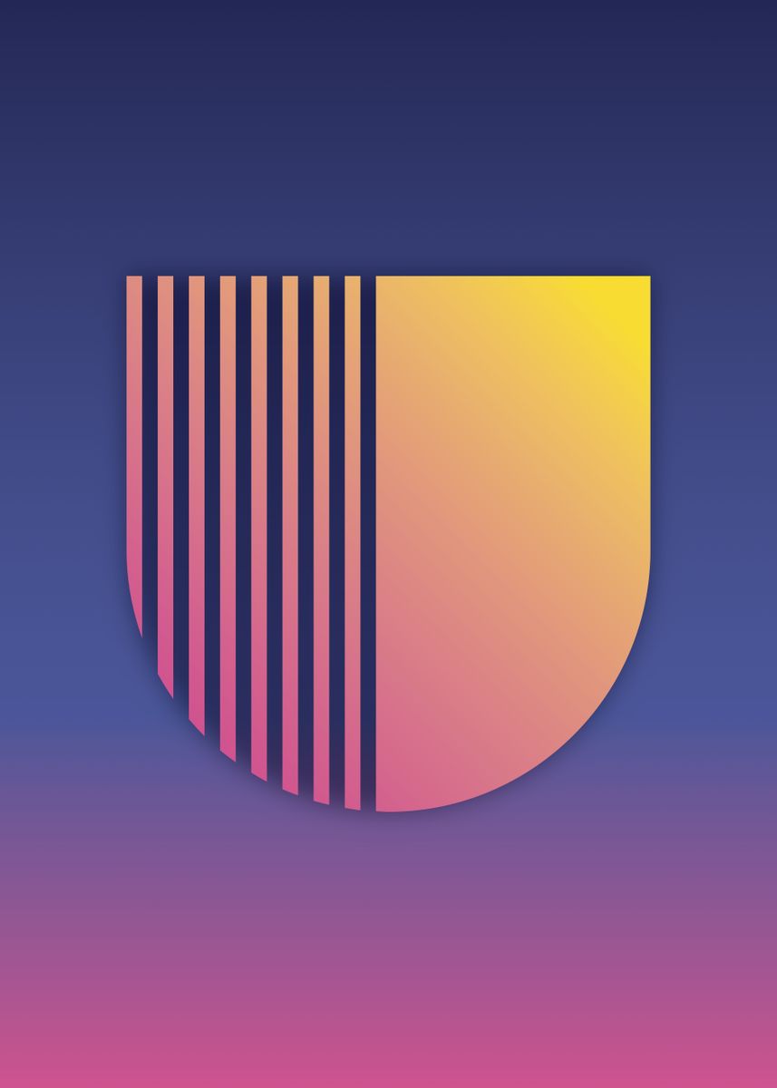 '80s Retro Letter U' Poster, picture, metal print, paint by DSpot Shop ...