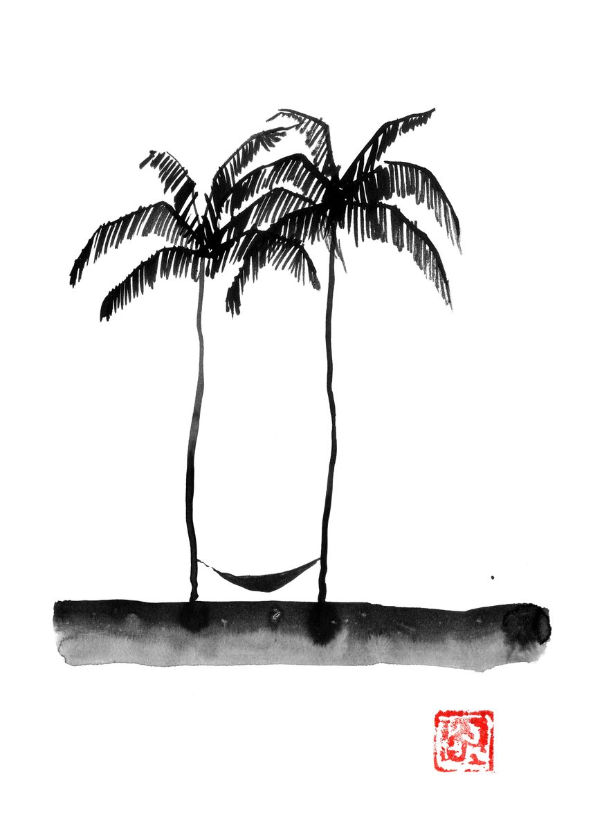 'hamac' Poster, picture, metal print, paint by pechane sumie | Displate