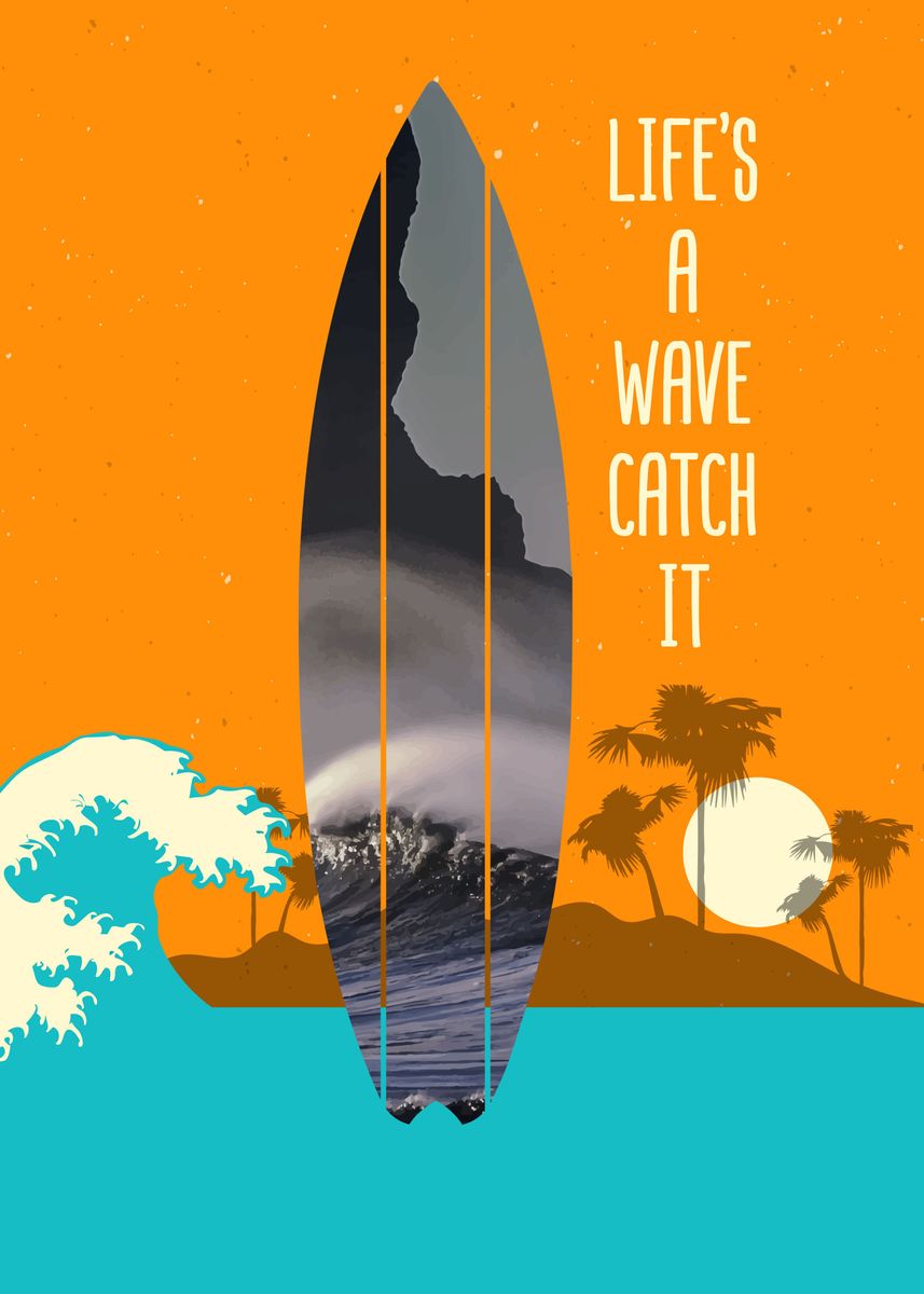 'Surfing Cool Wall Decor' Poster by Decoratier Qwerdenker | Displate