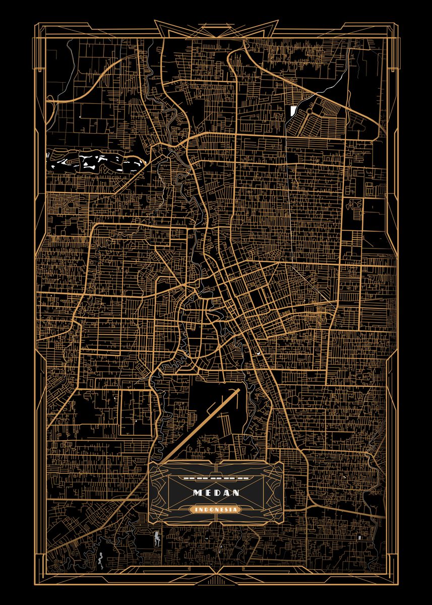 'Medan Indonesia' Poster by Five Senses Art | Displate