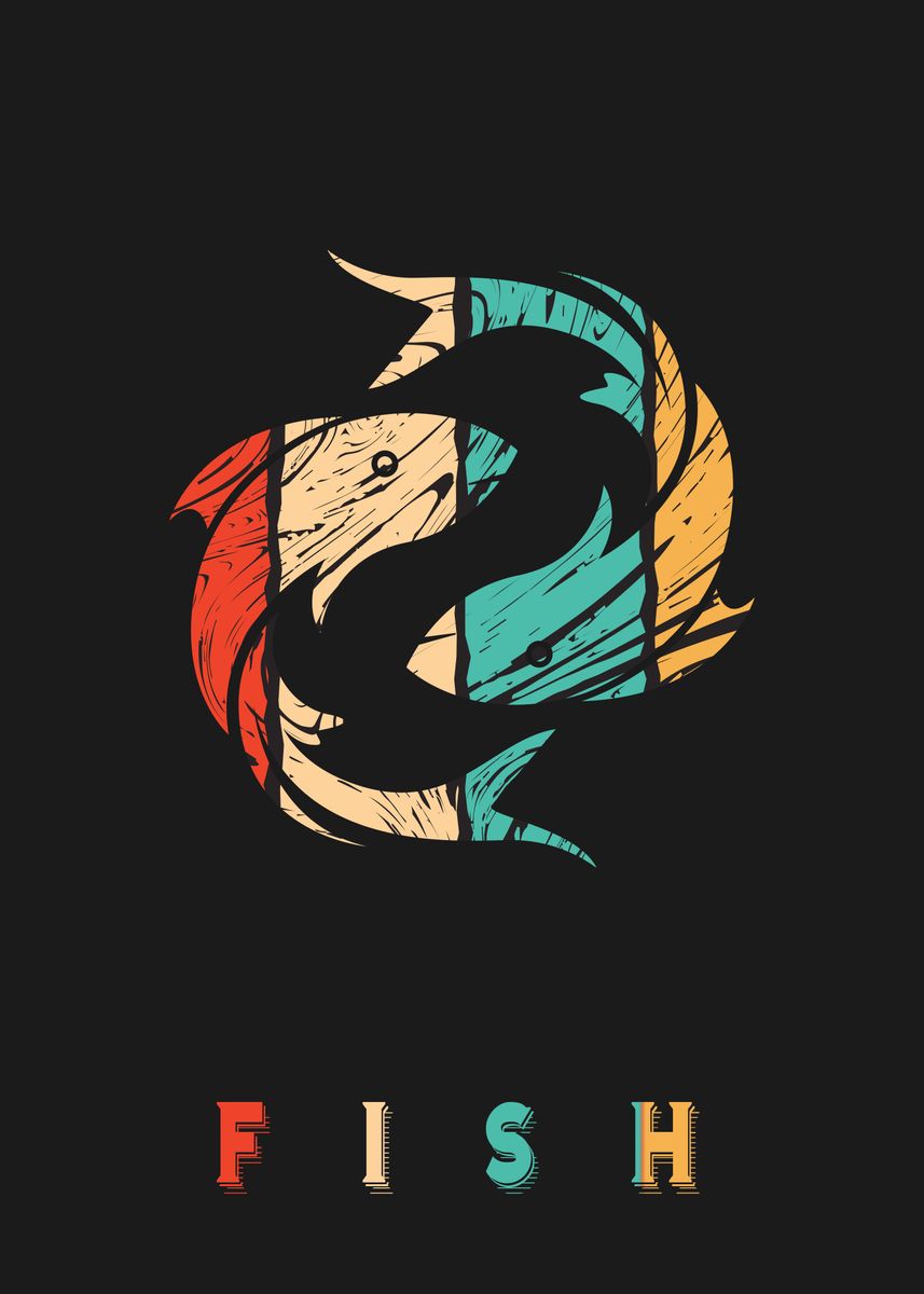 'Fish ' Poster, picture, metal print, paint by Donna | Displate