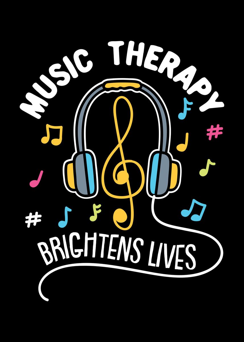 'Music Therapy Brightens' Poster, picture, metal print, paint by Uwe ...