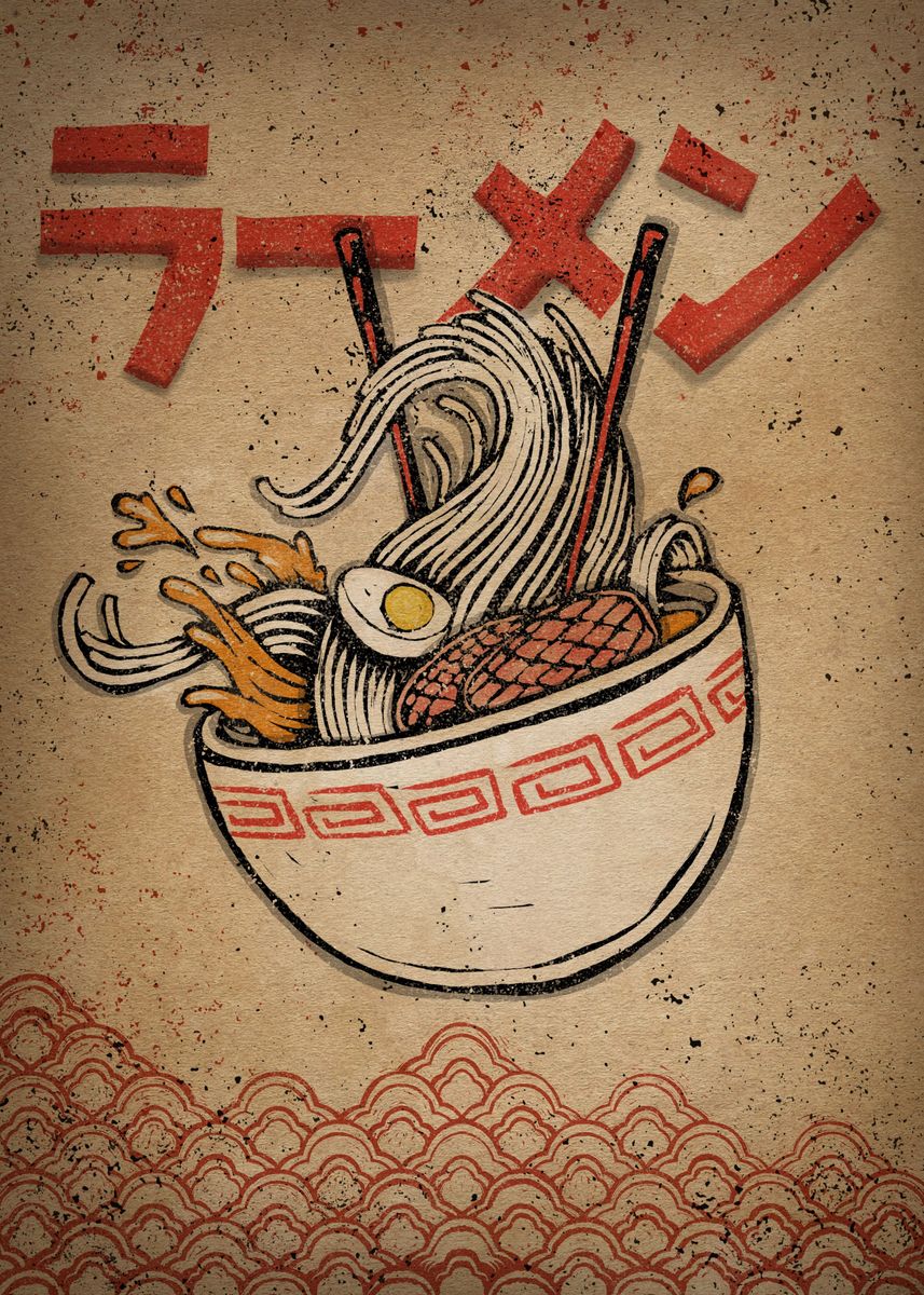 'Ramen Splash' Poster, picture, metal print, paint by Brenda Wren ...