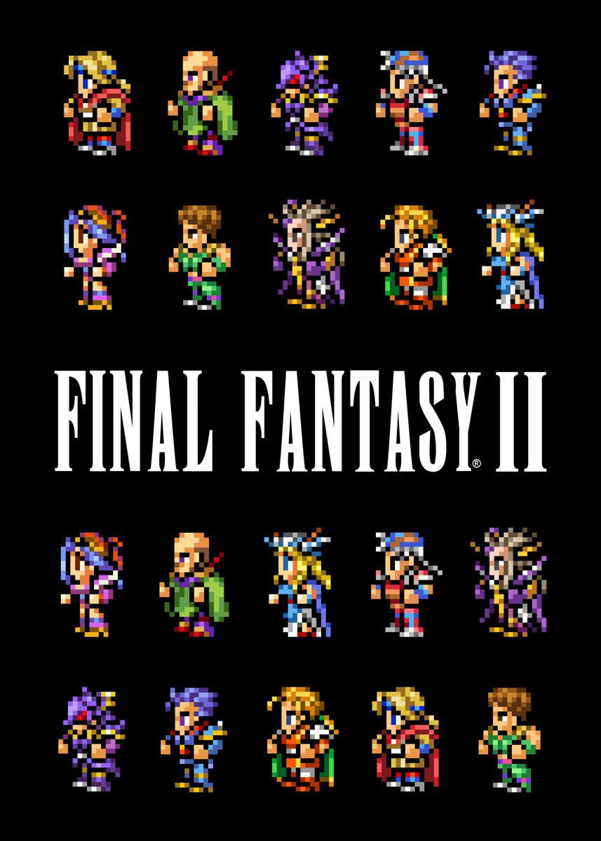 'Final Fantasy II Pixel Art' Poster, picture, metal print, paint by Ze ...