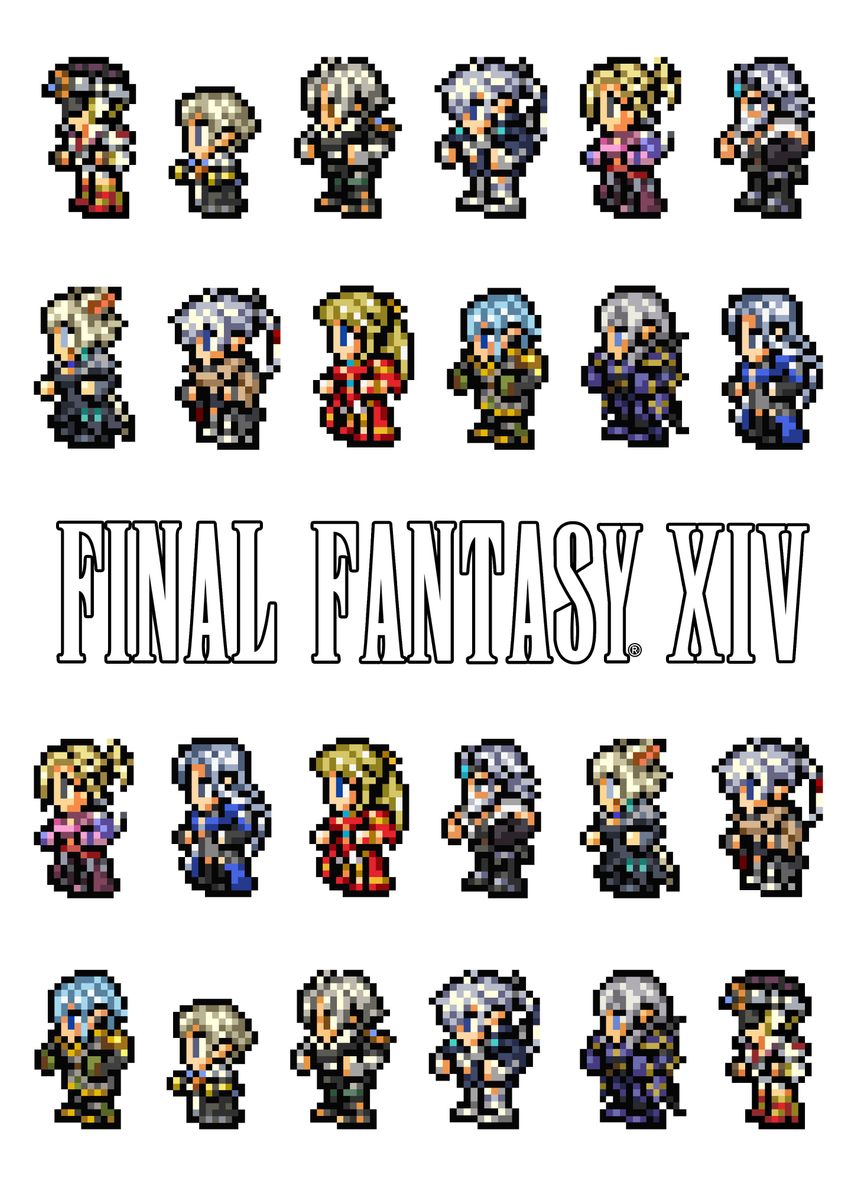 'Final Fantasy XIV Pixel' Poster, picture, metal print, paint by Ze ...