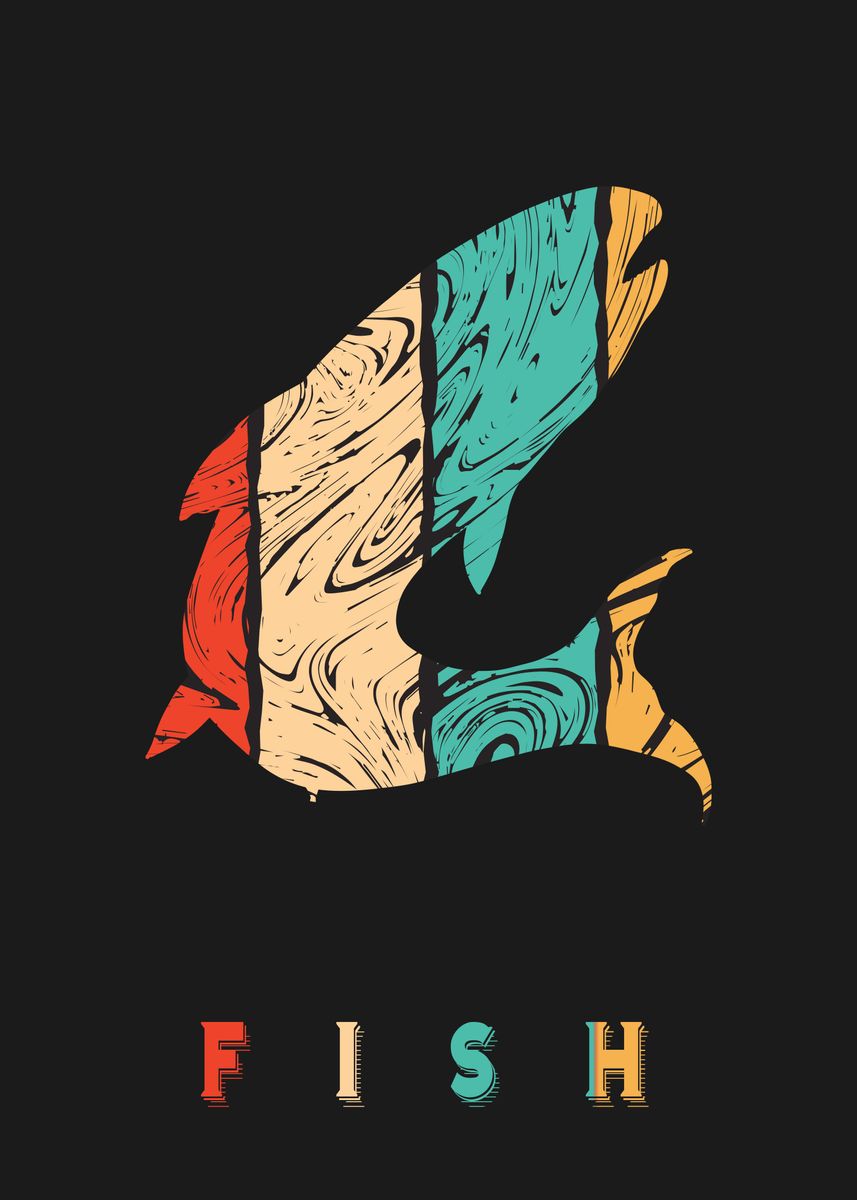 'Fish ' Poster, picture, metal print, paint by Donna | Displate