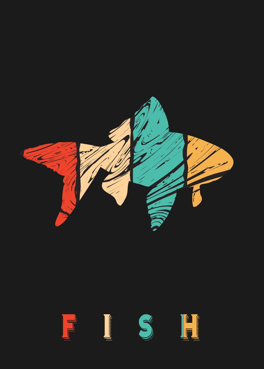 'Fish ' Poster, picture, metal print, paint by Donna | Displate