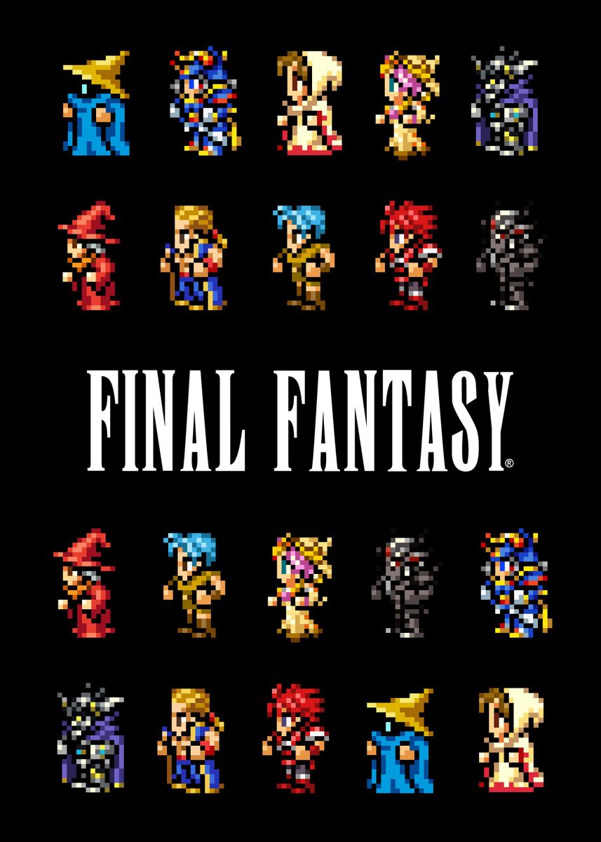 'Final Fantasy I Pixel Art' Poster, picture, metal print, paint by Ze ...