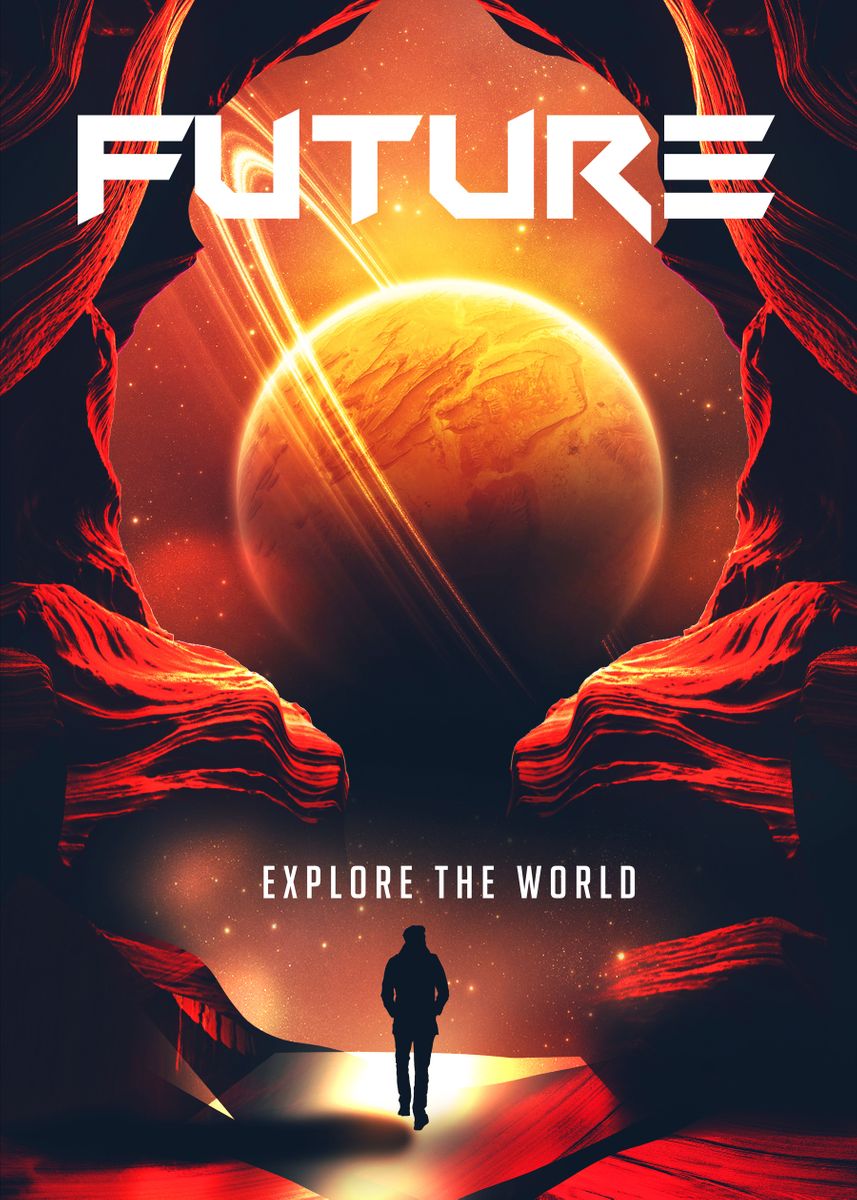 'Future Space' Poster, picture, metal print, paint by HeyMoonly | Displate