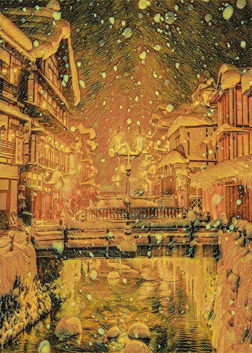 'Ginzan Onsen Japan' Poster, picture, metal print, paint by Marco ...