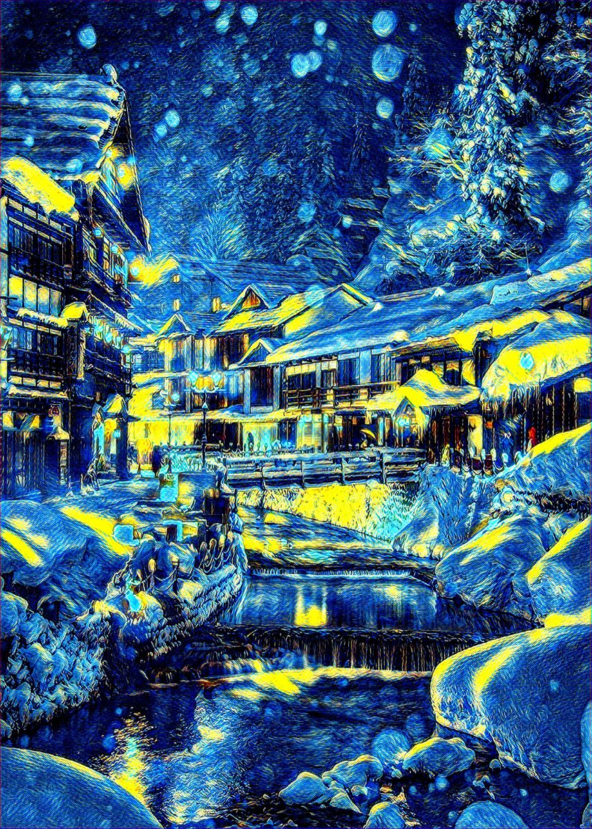 'Ginzan Onsen Japan' Poster, picture, metal print, paint by Marco ...