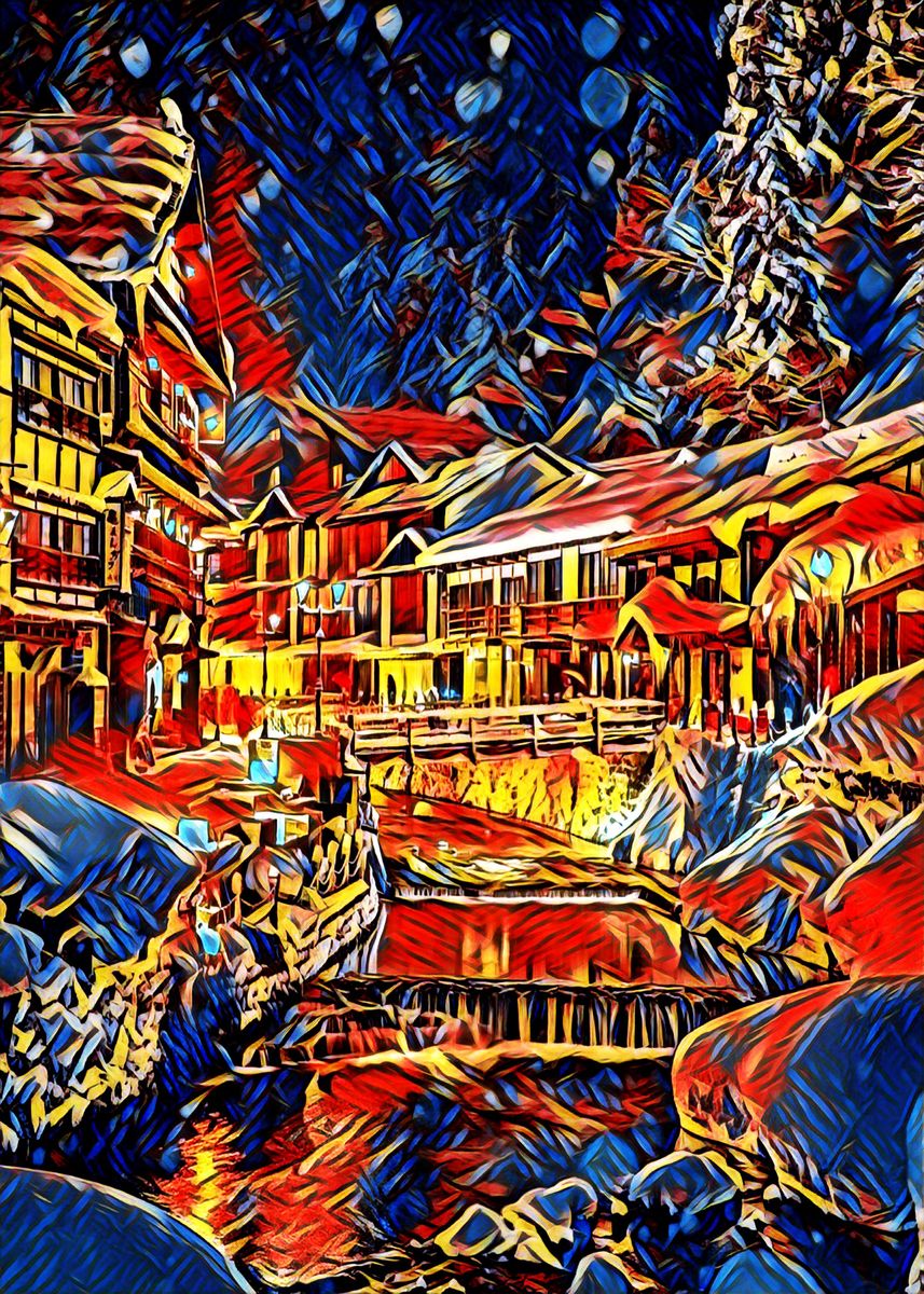 'Ginzan Onsen' Poster, picture, metal print, paint by Marco Schmidbauer ...