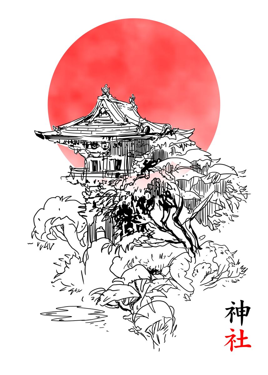 'Jinja' Poster, picture, metal print, paint by Black Sketch Drwing ...