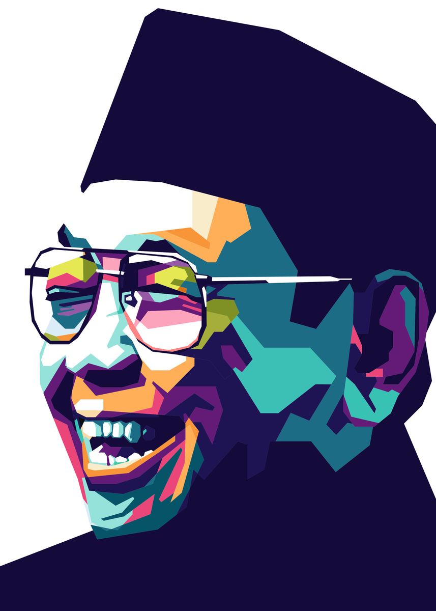 'Gus Dur in Pop Art' Poster by Ahmad Zulfan | Displate