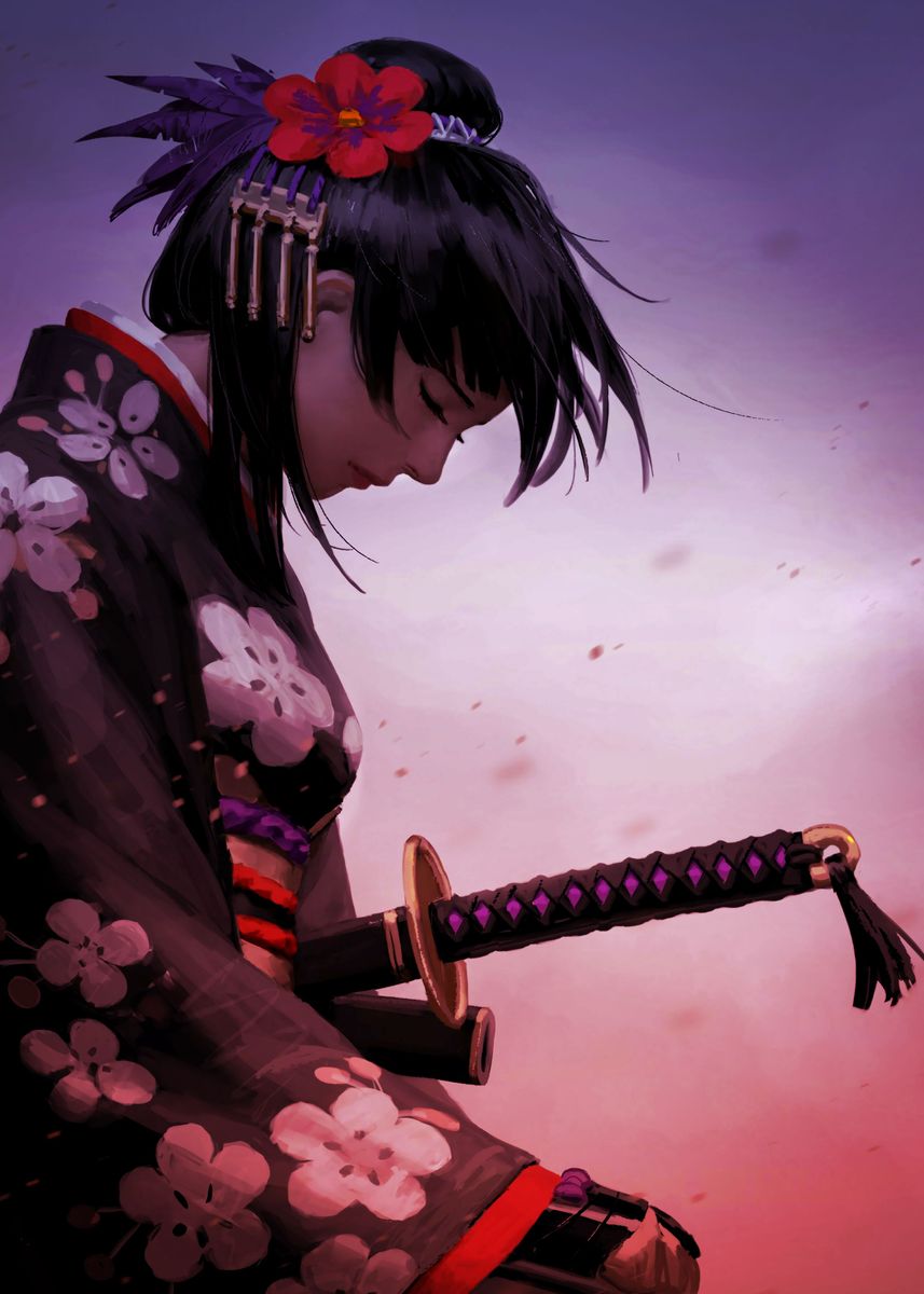'Samurai Girl' Poster, picture, metal print, paint by Nguyen Lisa ...