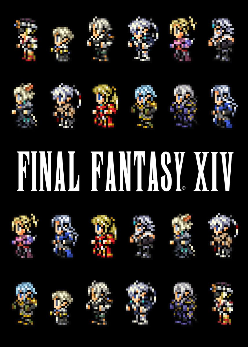 'Final Fantasy XIV 14 Pixel' Poster, picture, metal print, paint by Ze ...