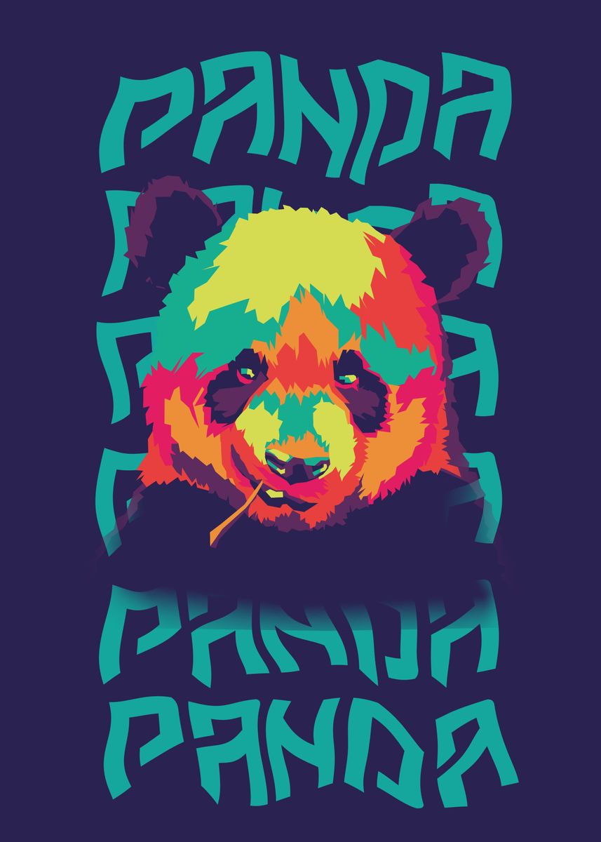 'the giant panda' Poster, picture, metal print, paint by Mshel Tyan ...