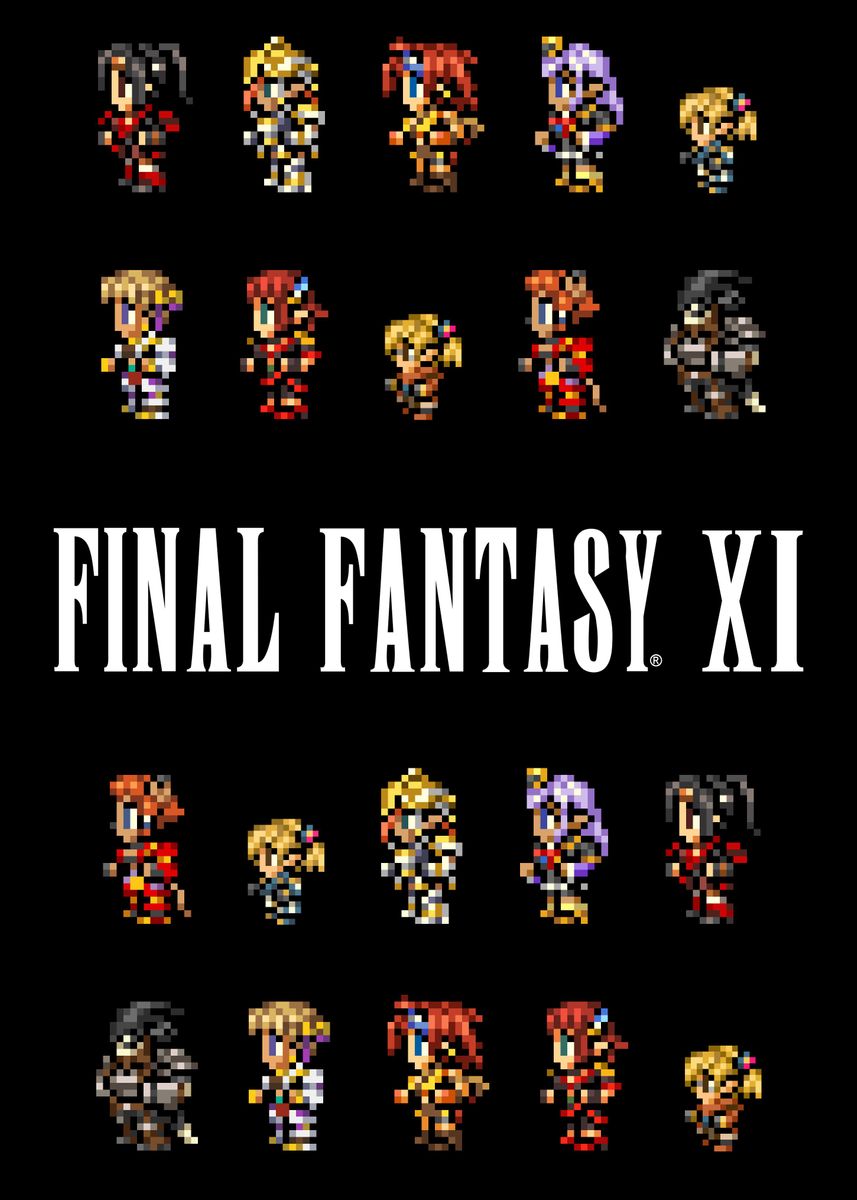 'Final Fantasy XI Pixel Art' Poster, picture, metal print, paint by Ze ...