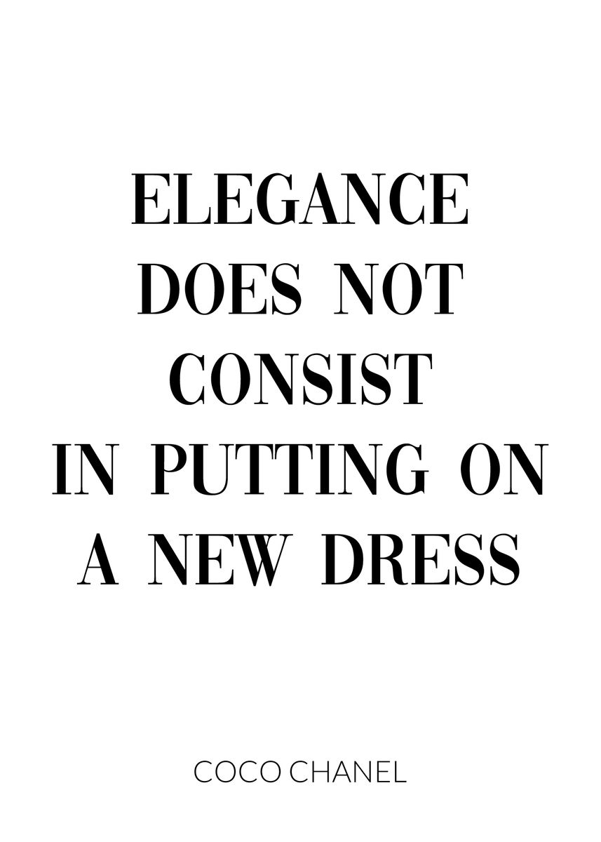 'Coco Chanel Quote' Poster by dkDesign | Displate