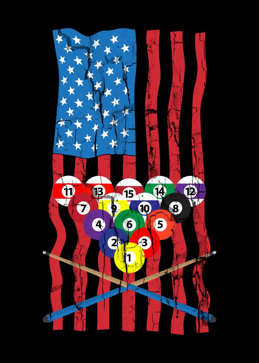 'Billiard Pool Wall Decor' Poster, picture, metal print, paint by ...