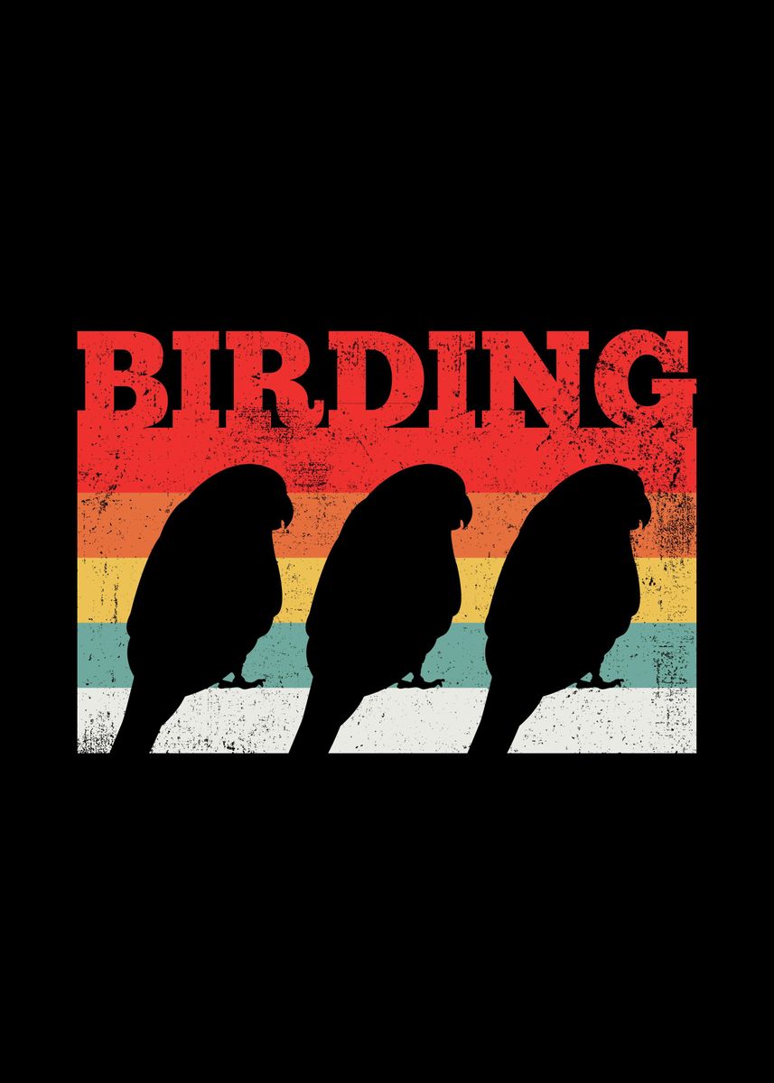 'Birding Birdwatching' Poster, picture, metal print, paint by Mealla ...