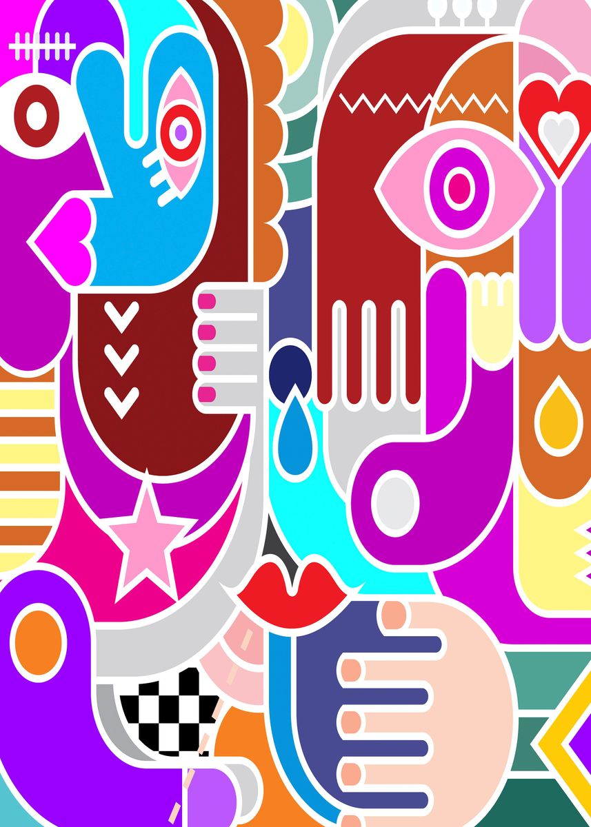 'Abstract compose' Poster, picture, metal print, paint by Evgenuy ...