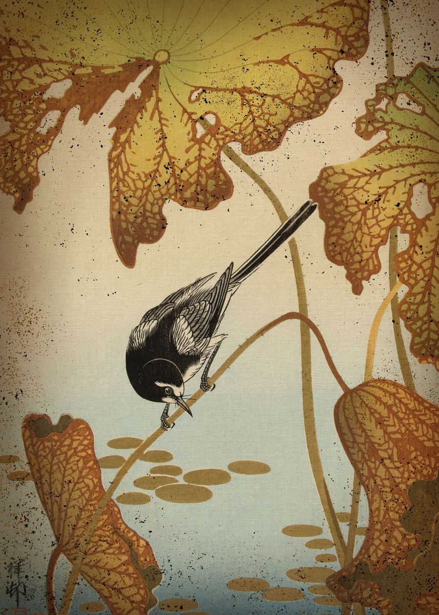 'Sumi e bird' Poster by Brenda Wren | Displate