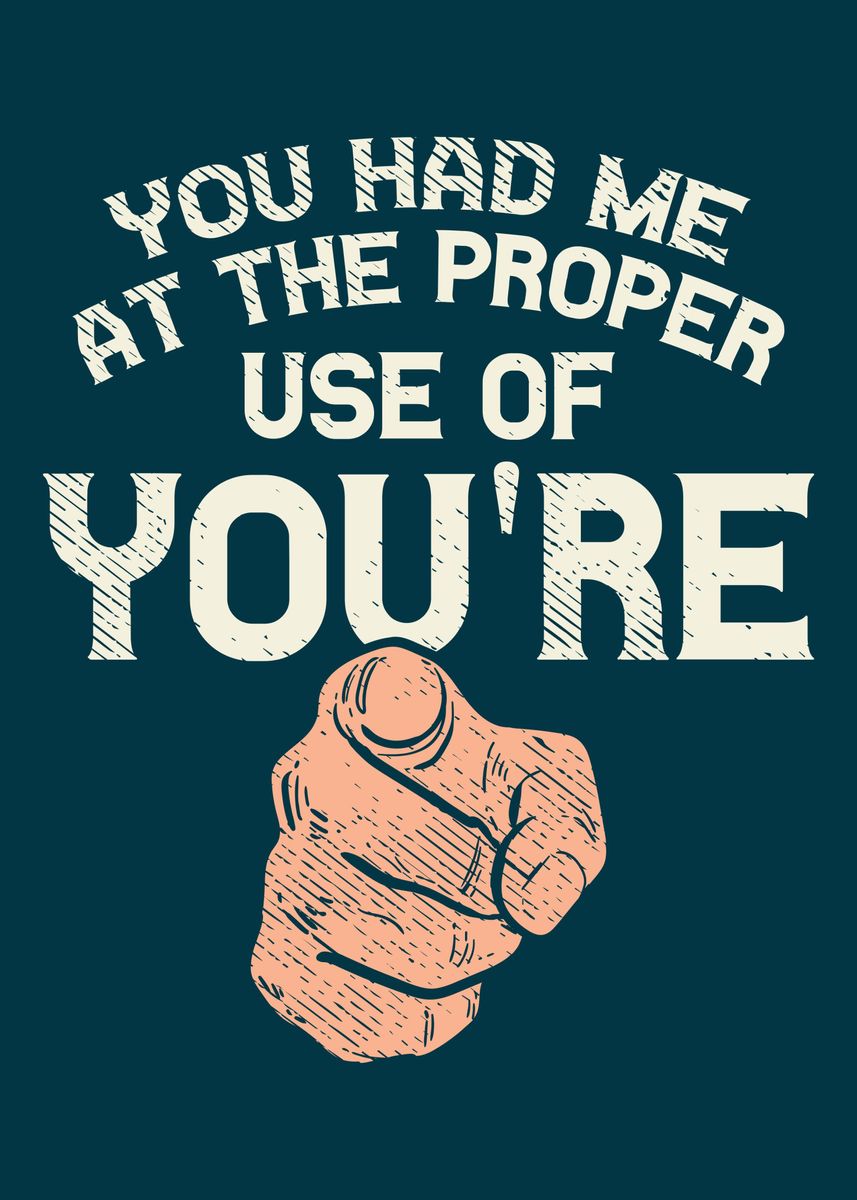 'Funny Grammar Quote' Poster by PiolettaArt | Displate