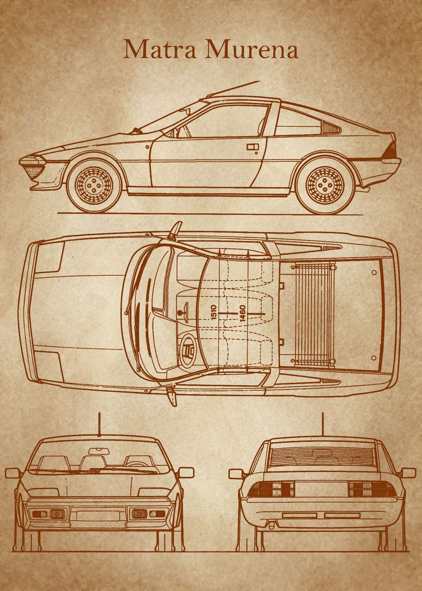 'Matra Murena 1981 old ' Poster, picture, metal print, paint by The ...
