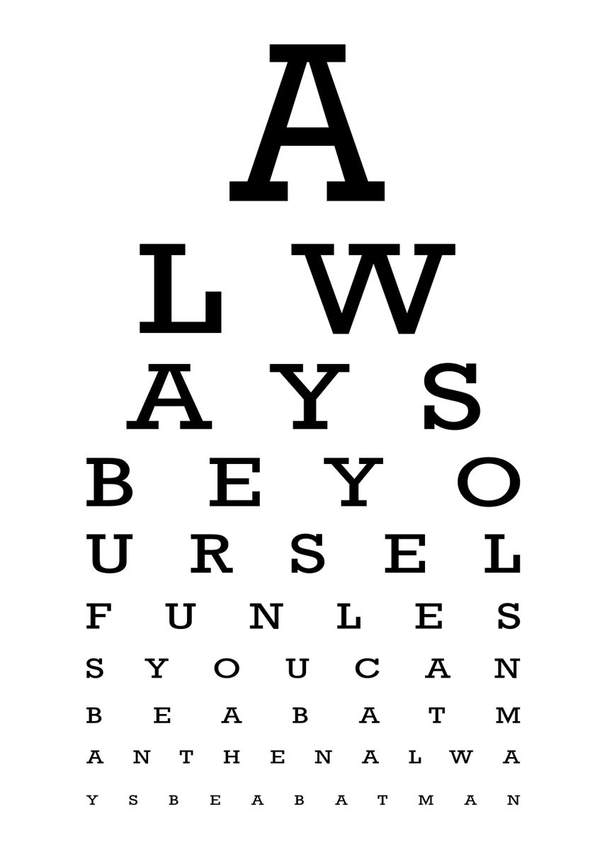 'Eye Test Alphabet' Poster, picture, metal print, paint by Bestselling ...