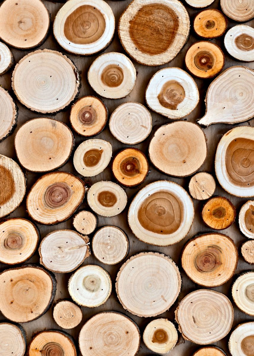 'Abstract Of Wooden Disks' Poster by Art Ofphotos | Displate