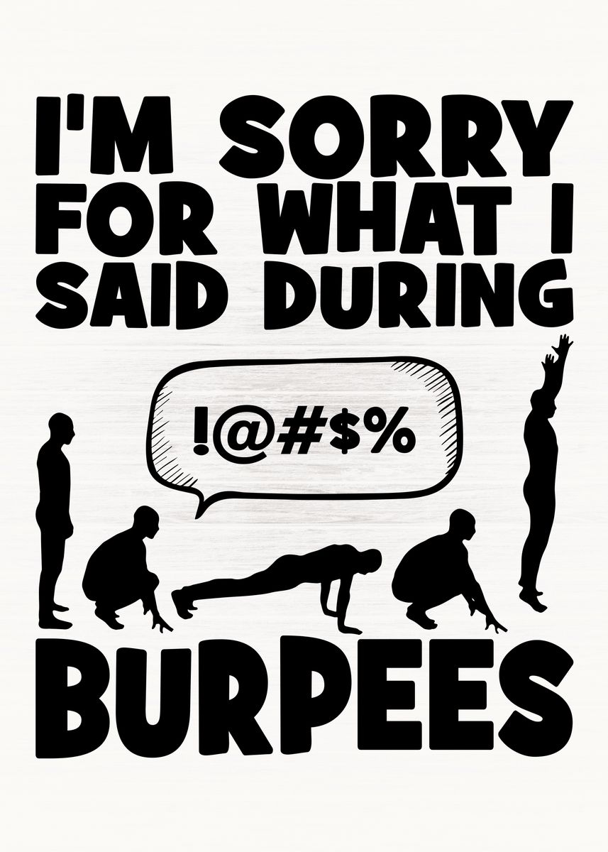 'Burpees' Poster, picture, metal print, paint by CHAN | Displate