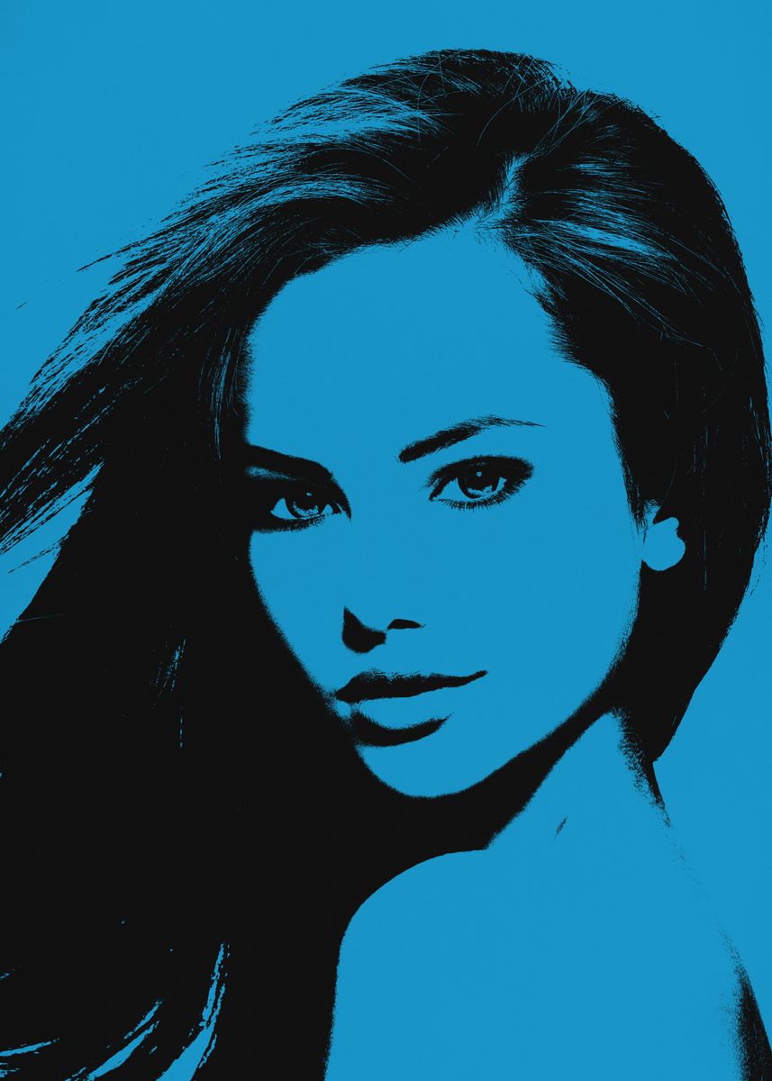 'Woman Pop Art Blue' Poster, picture, metal print, paint by ...
