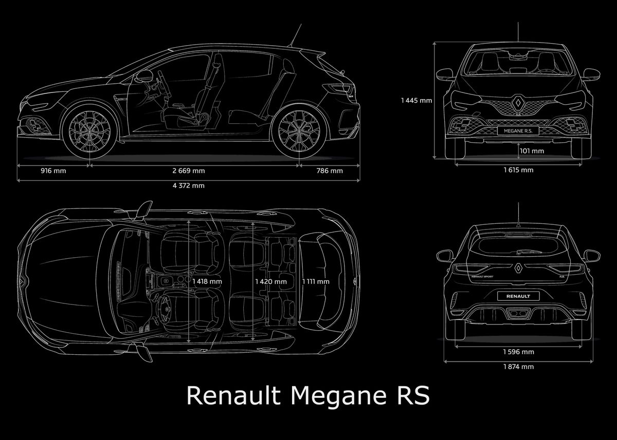 'Renault Megane RS 2017 ' Poster by Retal | Displate