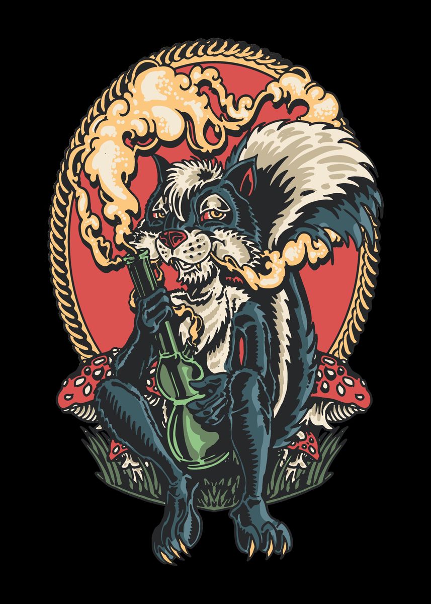 'Skunk' Poster, picture, metal print, paint by TerpeneTom | Displate