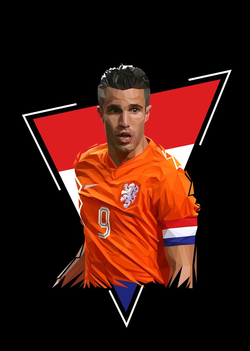 'Van Persie Lowpoly' Poster, picture, metal print, paint by YOGA ART15 ...