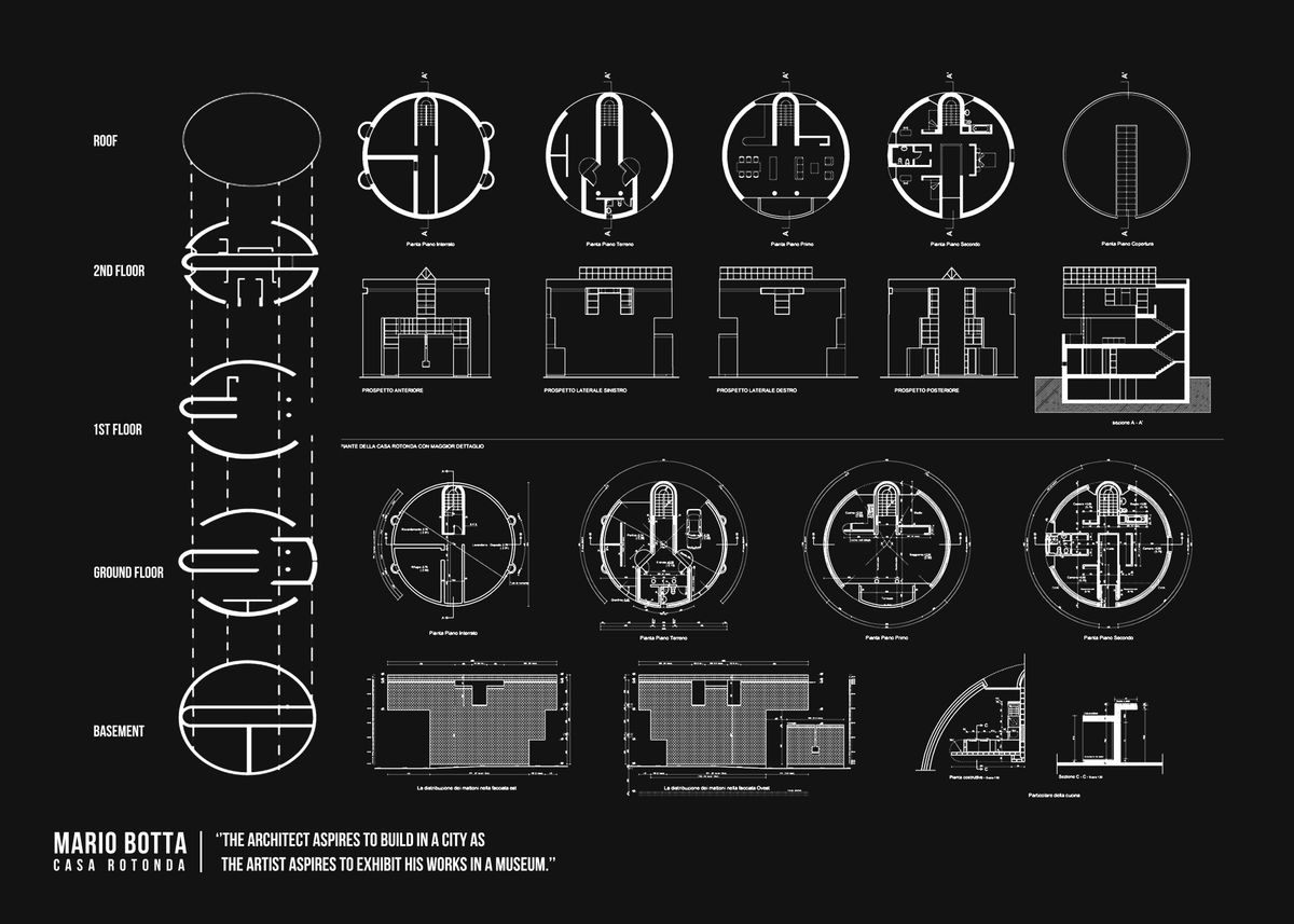 'Mario Botta Casa Rotonda ' Poster by Mashz | Displate