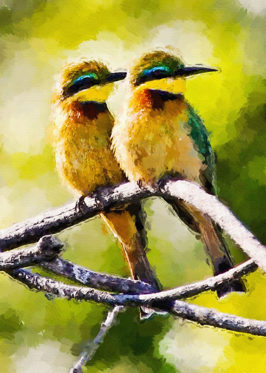 'Perched birds' Poster, picture, metal print, paint by ANDRE MCKAY ...