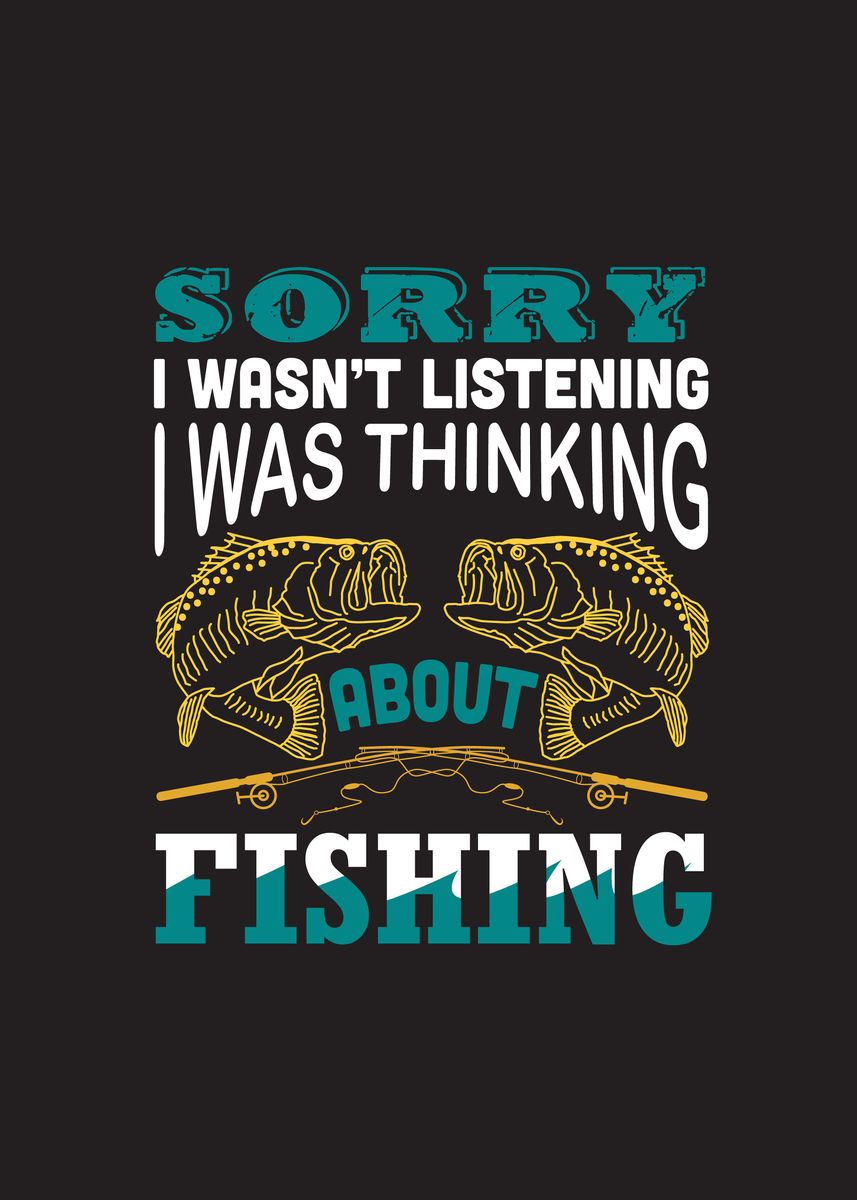 'Thinking Fishing' Poster, picture, metal print, paint by Beone Digital ...