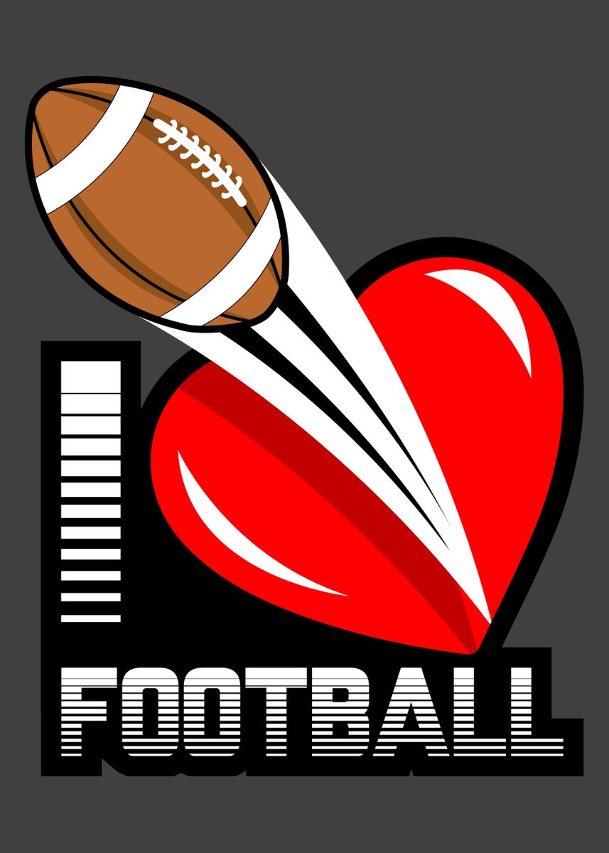 'Football Heart Love' Poster, picture, metal print, paint by BeMi ...