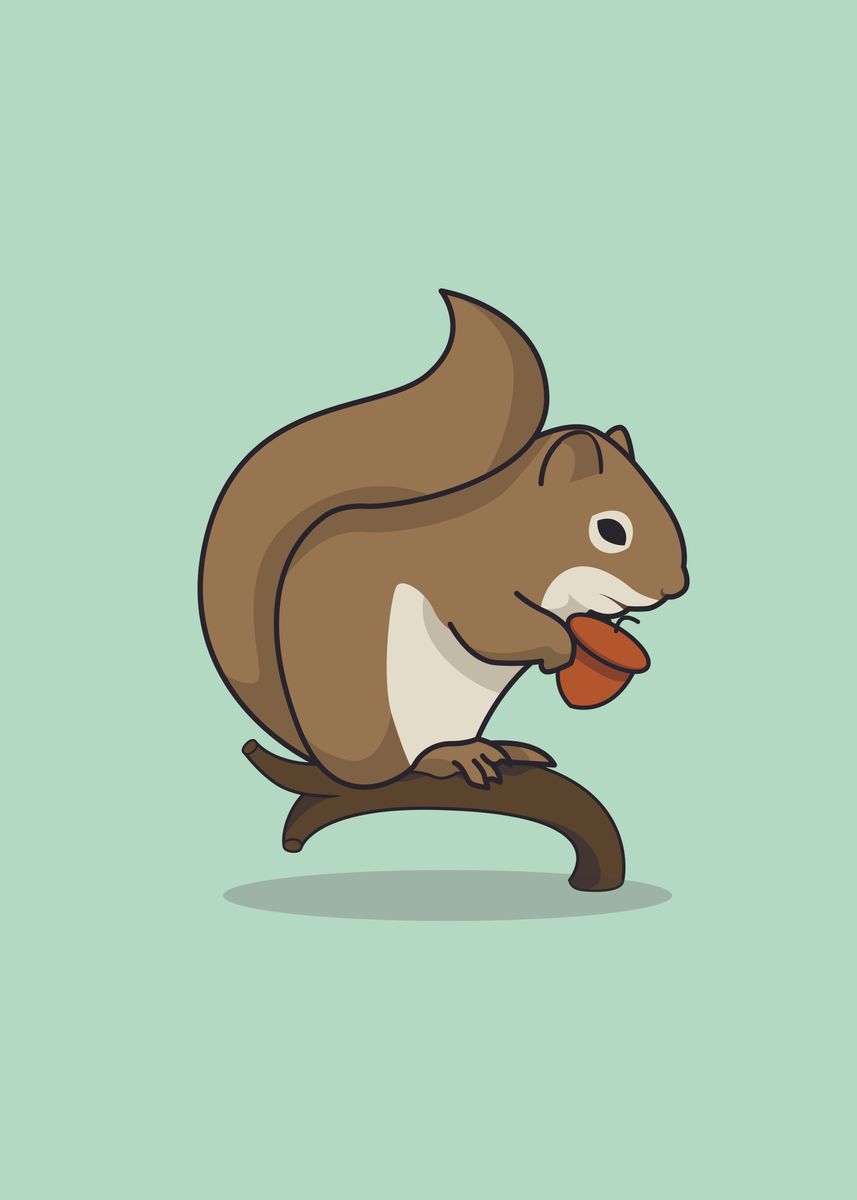 'cute squirrel' Poster, picture, metal print, paint by HeighPAW | Displate