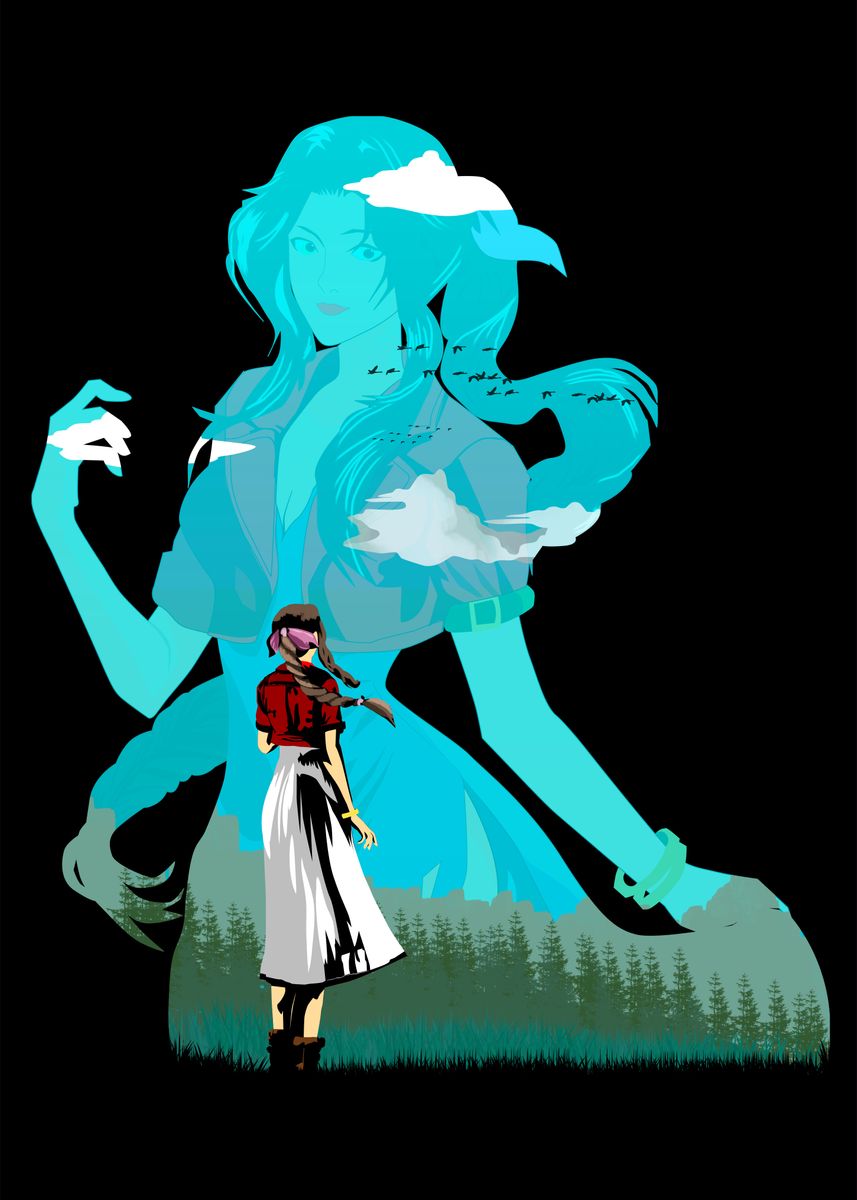 'Aerith Gainsborough' Poster, picture, metal print, paint by alesha art ...