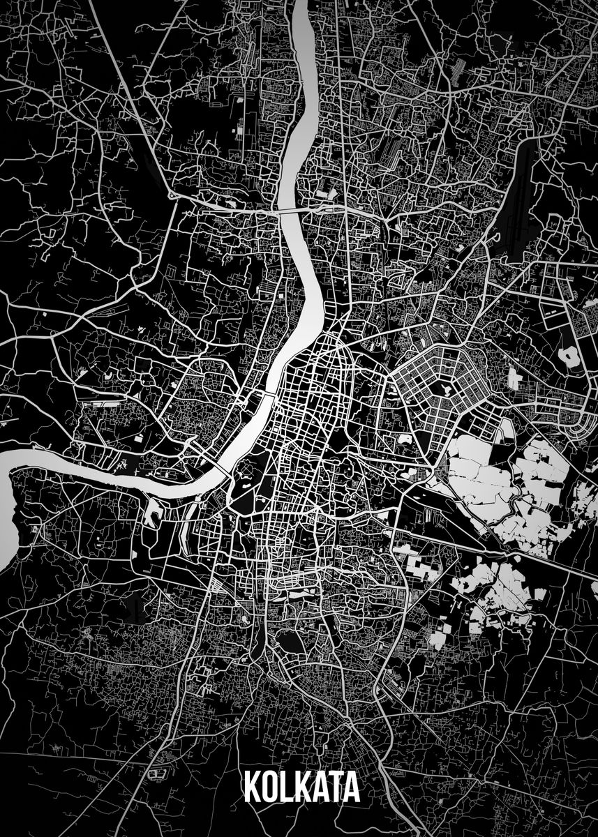 'Kolkata dark map' Poster, picture, metal print, paint by LUNGHISTE ...
