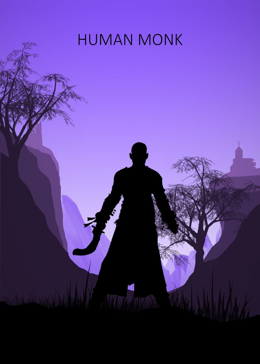 'Human Monk' Poster, picture, metal print, paint by Rykker o7 | Displate