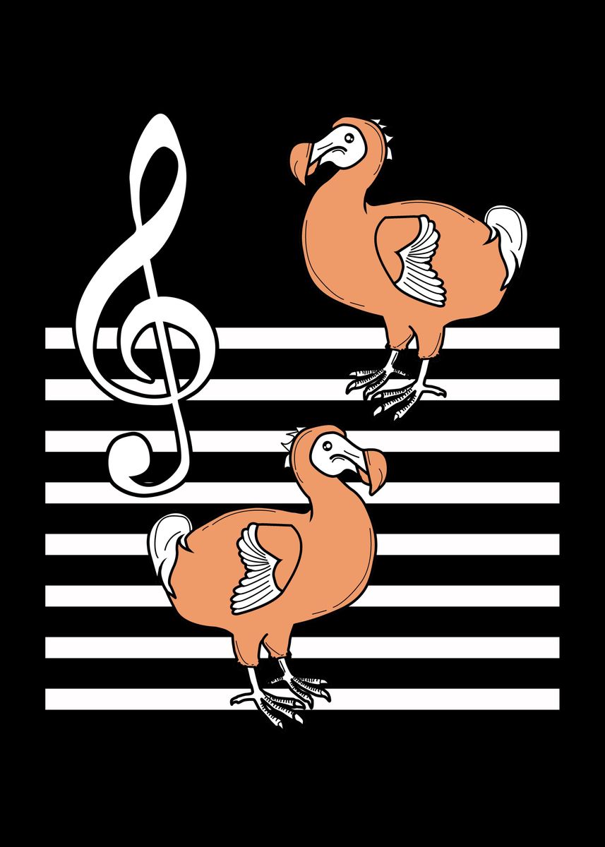'Dodo Bird Music Note' Poster by FunnyGifts | Displate