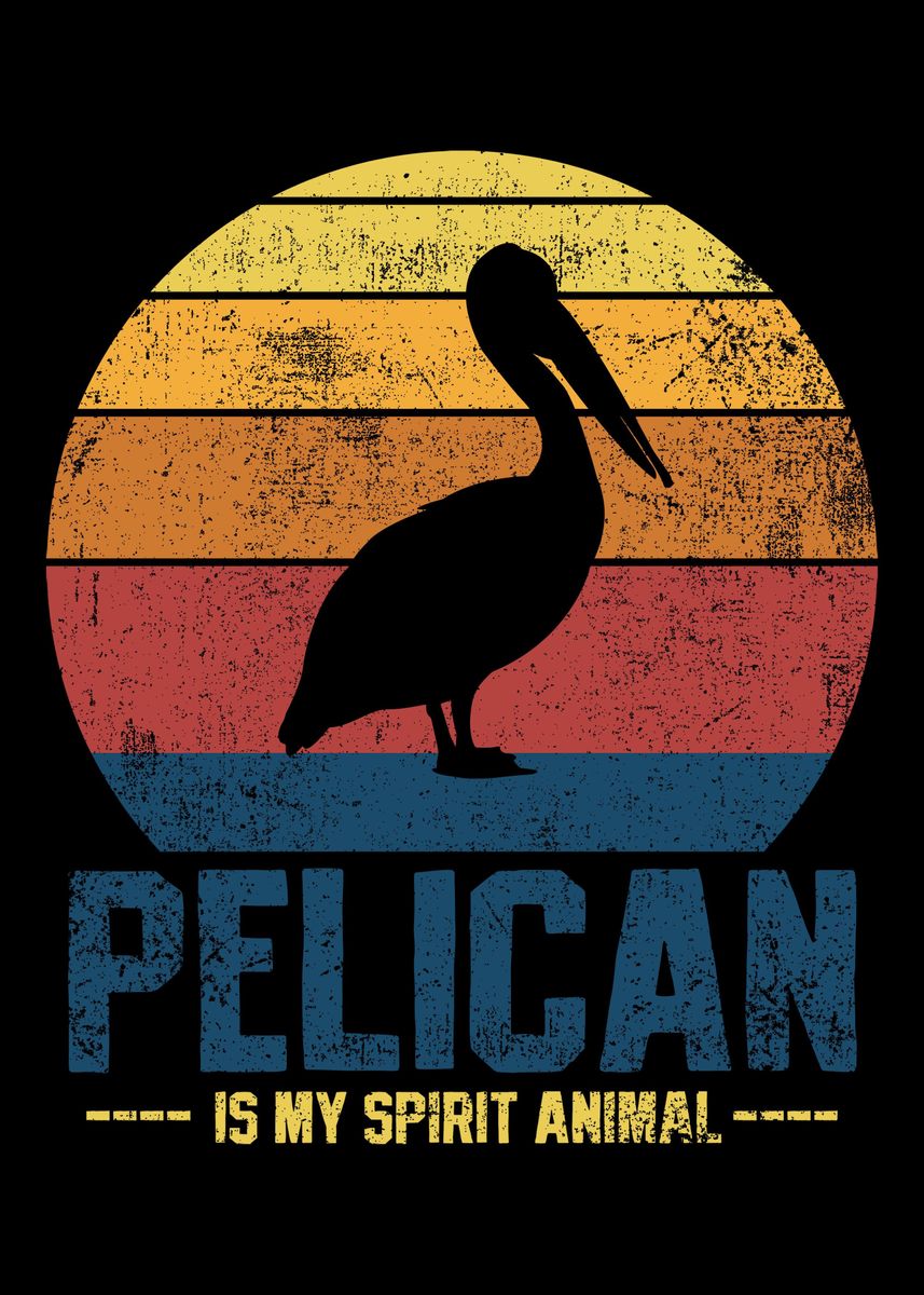 'Pelican Retro Vintage' Poster, picture, metal print, paint by ...