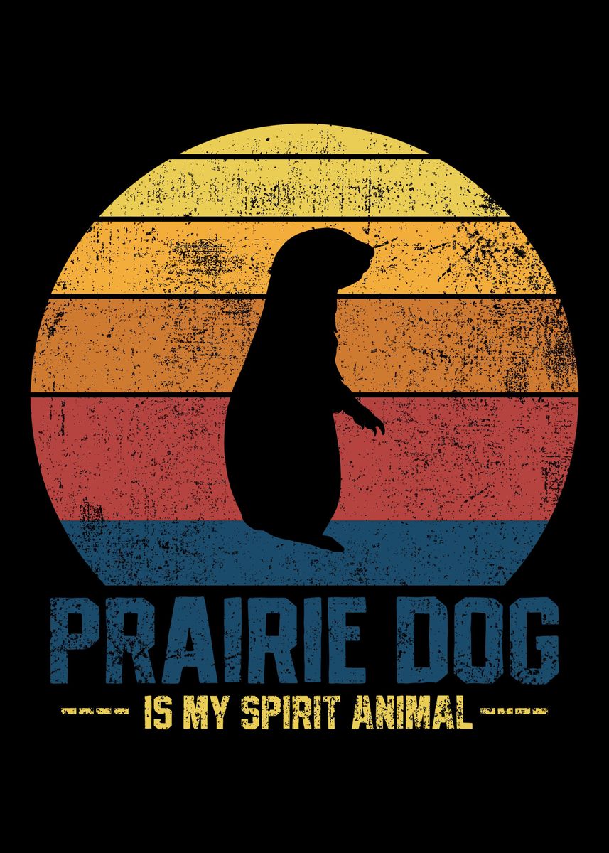 'Prairie Dog Retro Vintage' Poster, picture, metal print, paint by ...
